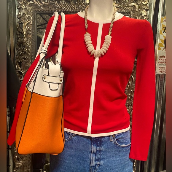 Escada | Sweaters | Escada Size Xs Red Long Sleeve Sweater | Poshmark